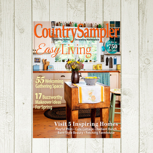 Frontier Log Cabin in Country Sampler Magazine - Retro Barn Country Linens