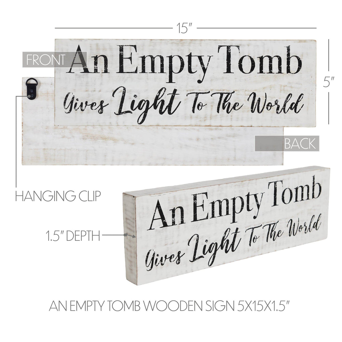 Empty Tomb Wooden Sign - Retro Barn Country Linens