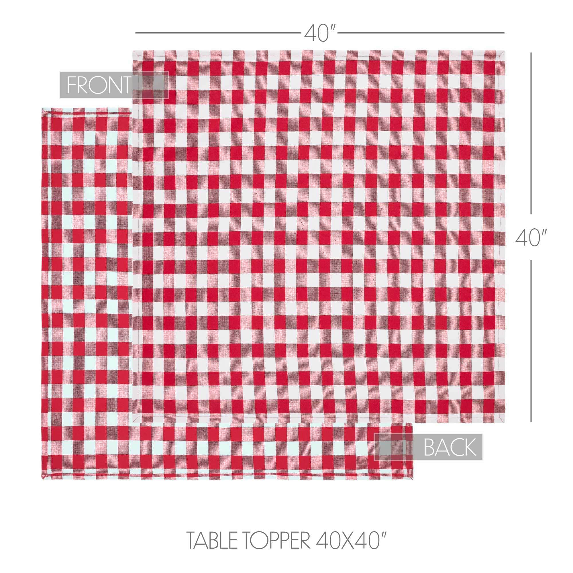 Annie Buffalo Check Red Table Topper - Retro Barn Country Linens