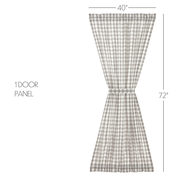 Annie Buffalo Check Door Panel - Grey - Retro Barn Country Linens