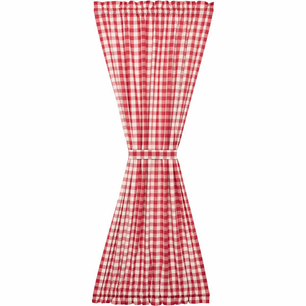 Annie Buffalo Check Door Panel - Red - Retro Barn Country Linens