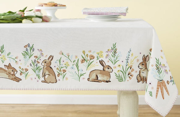 Spring Bunny Hop Tablecloth - Retro Barn Country Linens