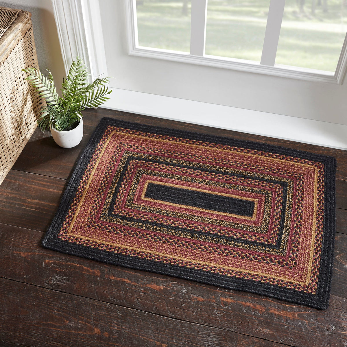 Heritage Farms Jute Rectangle Braided Rug - Retro Barn Country Linens