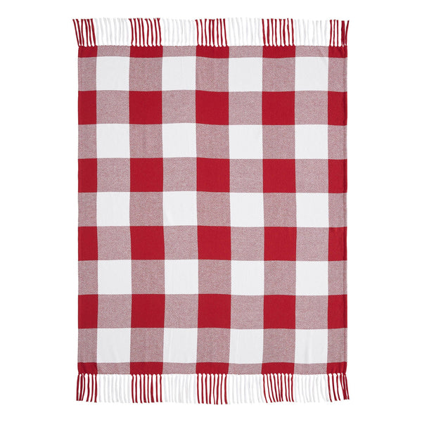 Annie Buffalo Red Check Woven Throw - Retro Barn Country Linens