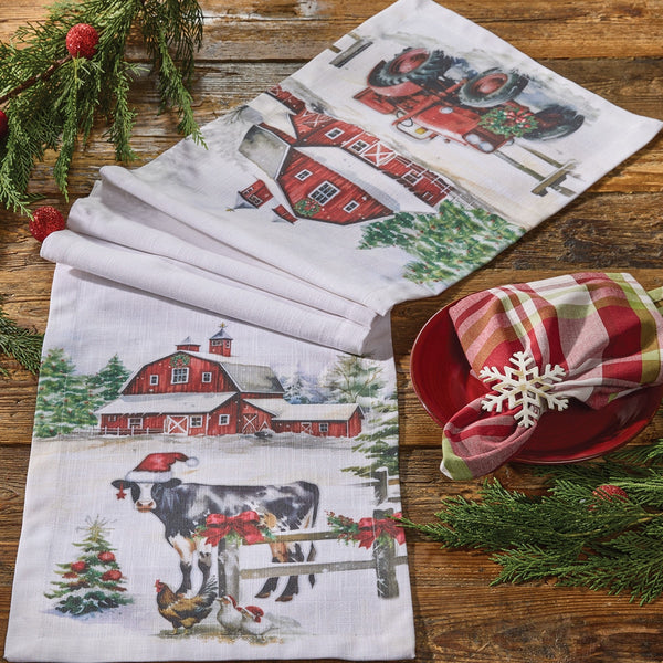 Christmas at the Farm Table Runner - Retro Barn Country Linens