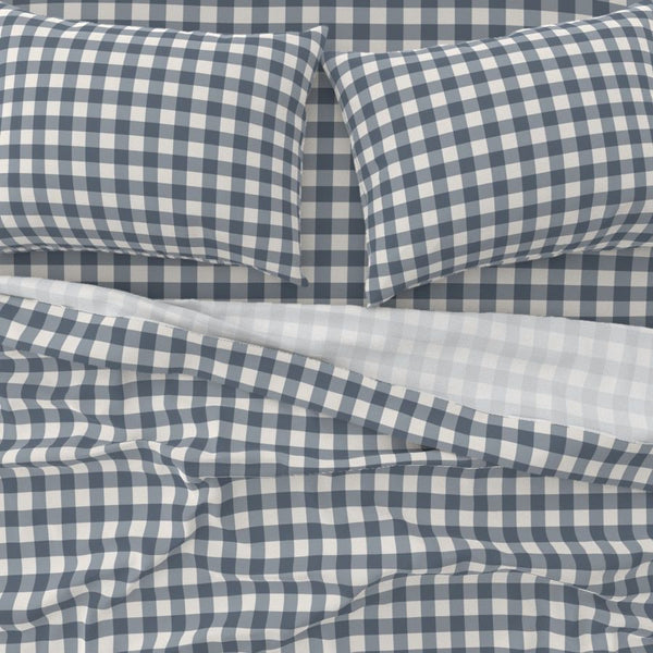 Blue Gingham Cotton Sheet Set- Made in USA Sheet Set - Retro Barn ...