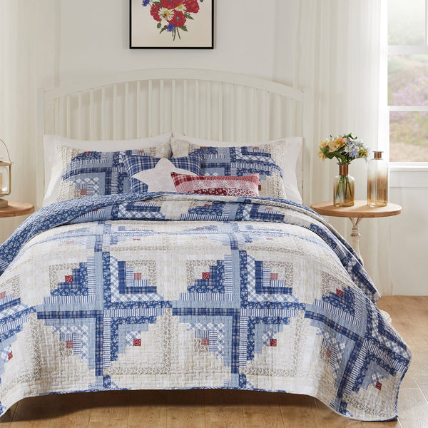 Cottage Cabin Quilt Set - Retro Barn Country Linens