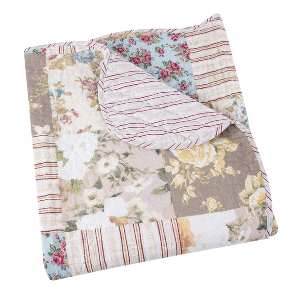 French Country Quilted Throw - Retro Barn Country Linens