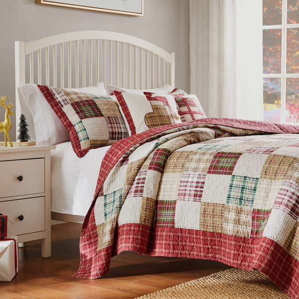 Oxford Red Quilt Set - Retro Barn Country Linens