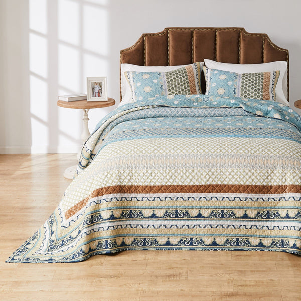 Thalia Blue Bedspread Set - Retro Barn Country Linens
