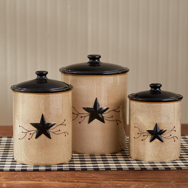 Star Vine Canister Set - Retro Barn Country Linens