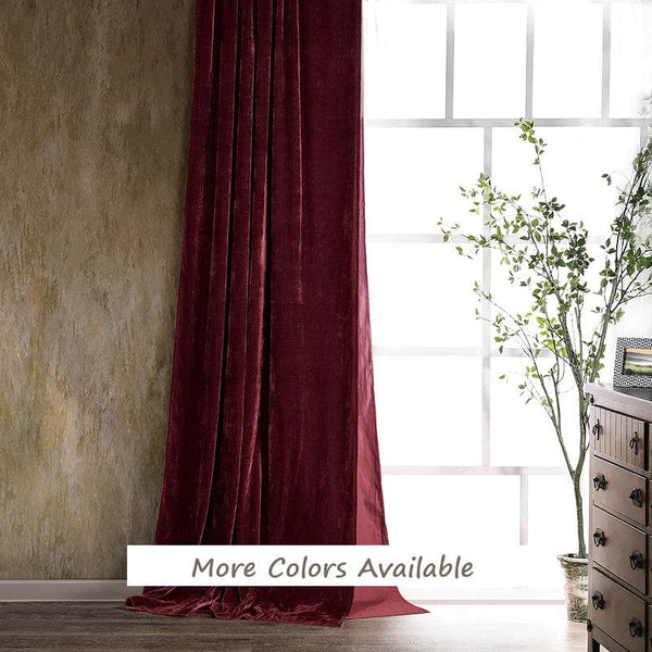 Stella Faux Silk Velvet 108" Curtain Panel - Retro Barn Country Linens