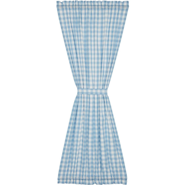 Annie Buffalo Check Door Panel - Blue - Retro Barn Country Linens