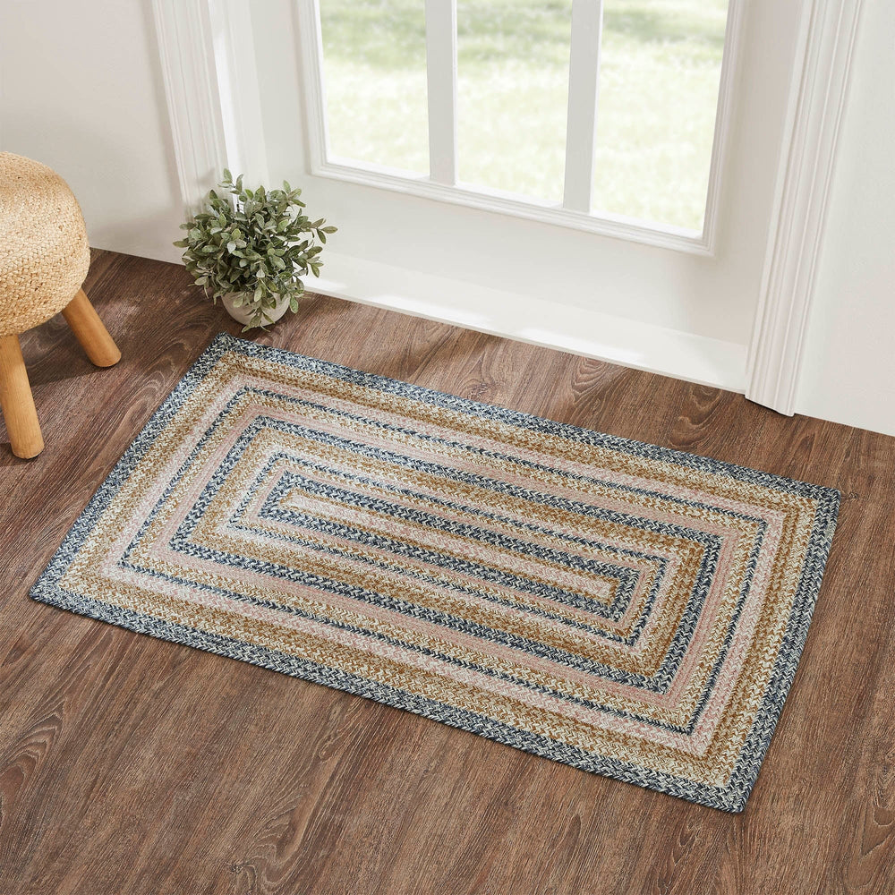 Kaila Jute Rectangle Braided Rug w/ Pad - Retro Barn Country Linens