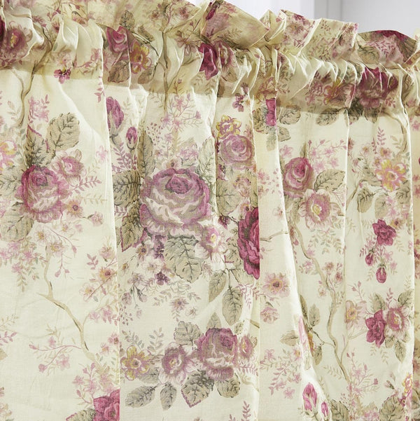 Antique Rose Ecru Valance - Retro Barn Country Linens