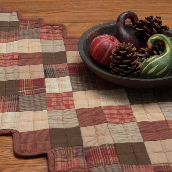 Autumn Plaid Quilted Table Runner - Retro Barn Country Linens