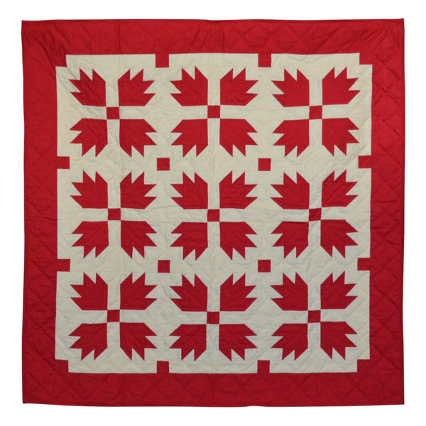Red Bear's Paw Mini Quilt - Hand Quilted Table Topper / Wall Hanging ...