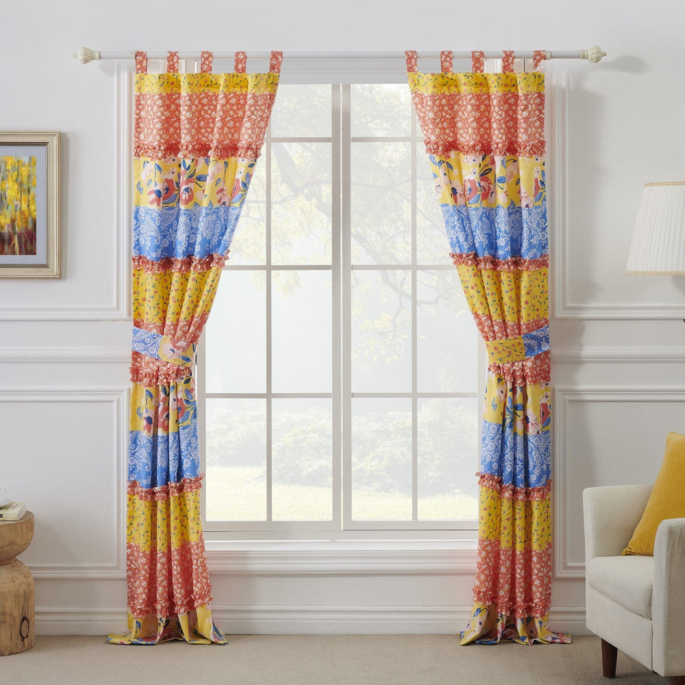 Skylar Calico 84" Panel Set - Retro Barn Country Linens