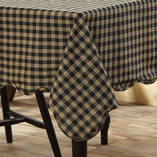 Black Check Rectangle Tablecloth - Retro Barn Country Linens