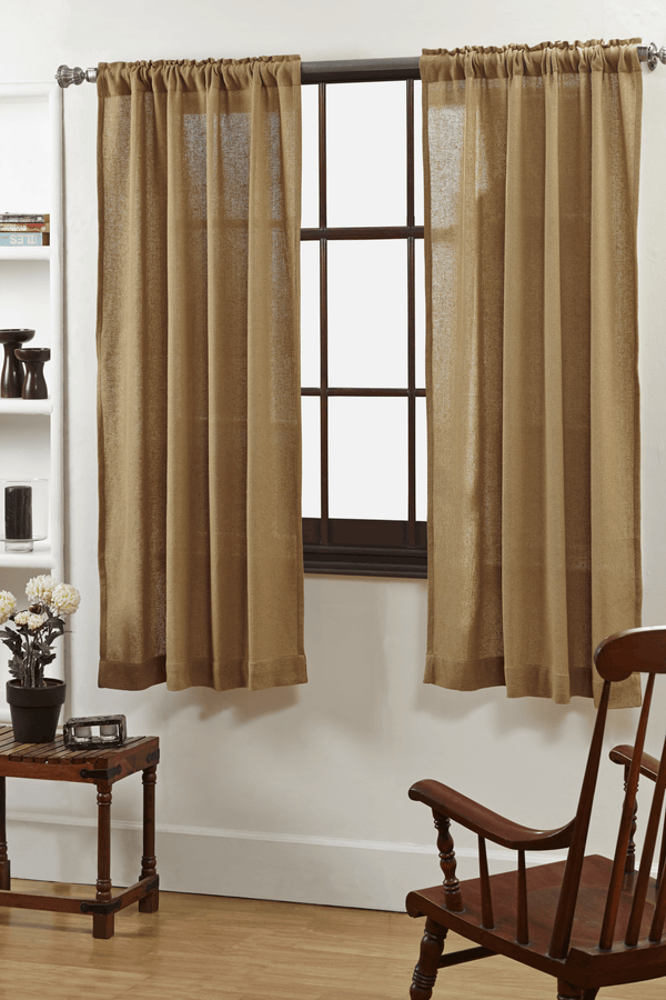 Burlap Natural 63" Panel Set - Retro Barn Country Linens